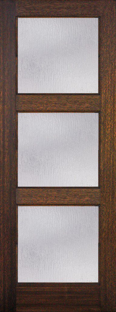 8′ Mahogany 3 Lite Solid Wood Contemporary Front Door – Primo Doors ...
