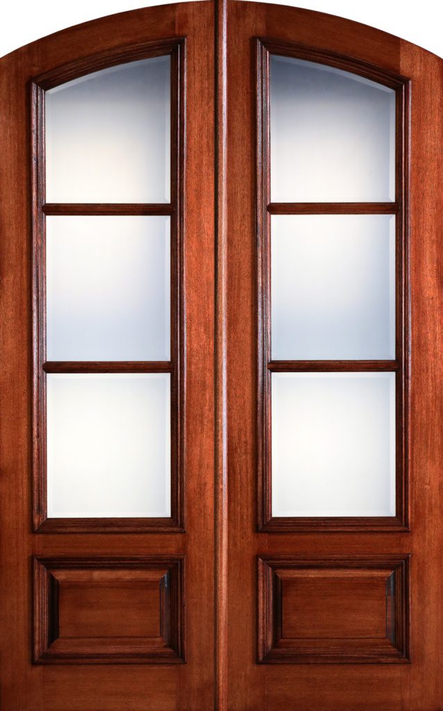 8′ Mahogany Wood True Divided Light Double Front Doors – Primo Doors ...