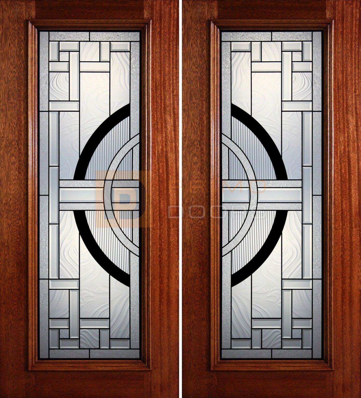 6′ 8″ Full Light Mahogany Wood Double Doors with Glass – PD401 – Primo ...