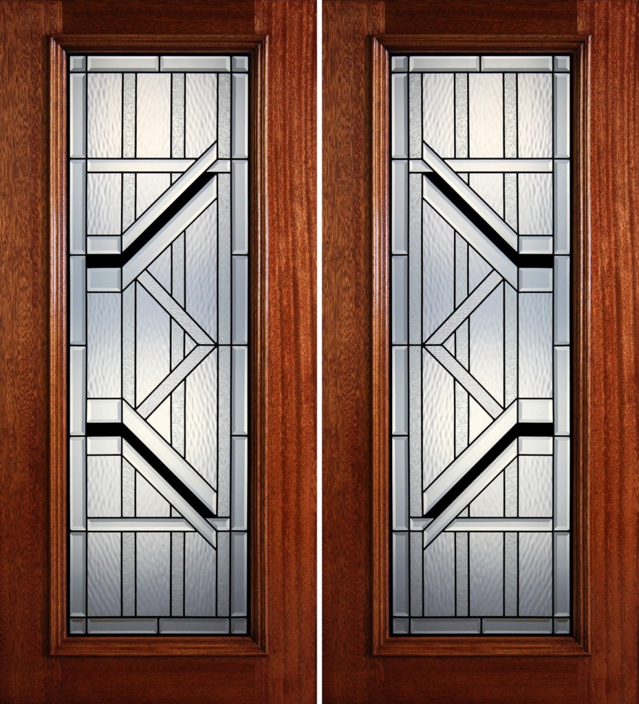 6′ 8″ Full Light Mahogany Wood Double Doors with Glass – PD403 – Primo ...