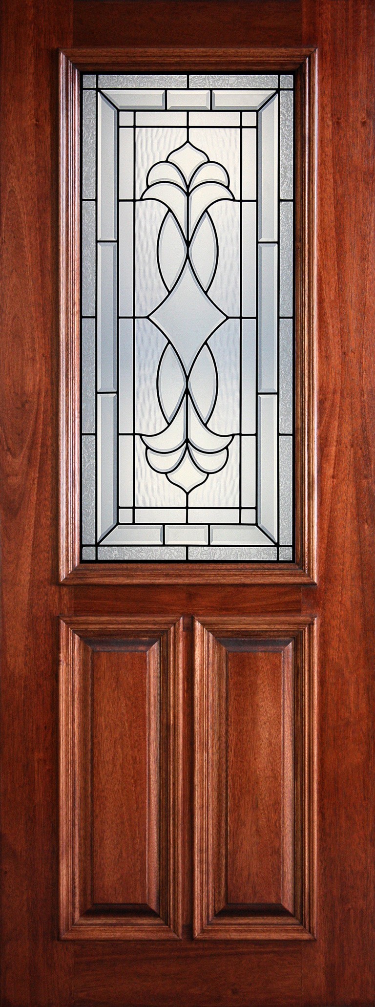 8′ 1/2 Lite Decorative Glass Mahogany Front Door - PD 3080-12 CROC ...