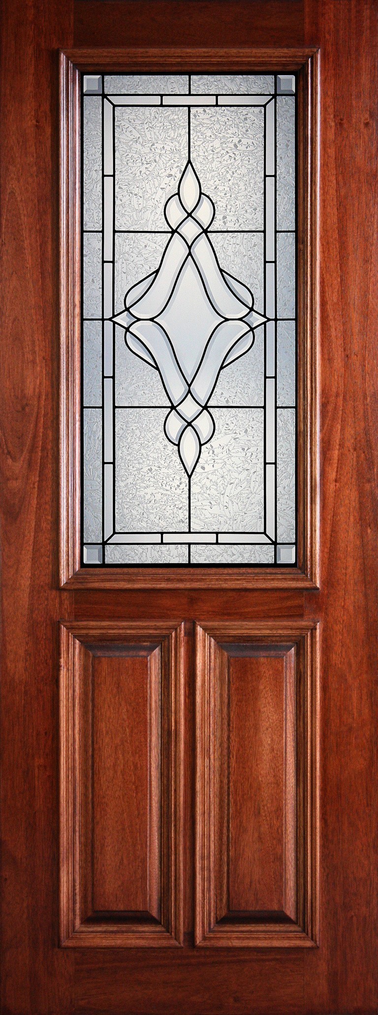8′ 1/2 Lite Decorative Glass Mahogany Front Door – PD 3080-12 TRIN ...