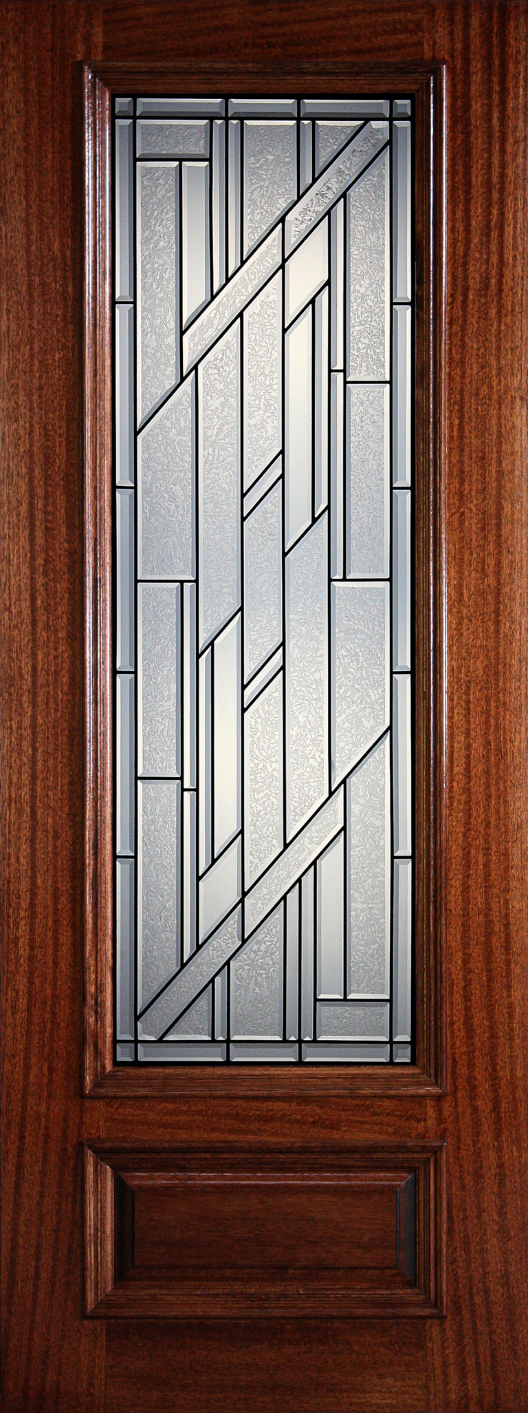 8′ 3/4 Lite Decorative Glass - Mahogany Single Front Door – PD 3080-34 ...