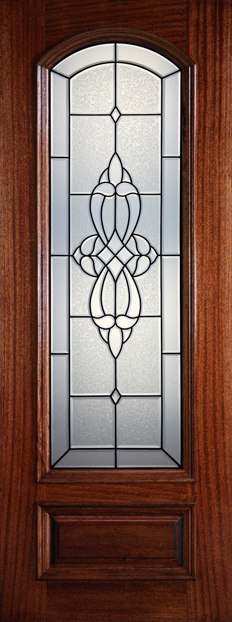 8′ 3/4 Arch Lite Decorative Glass - Mahogany Single Front Door – PD ...